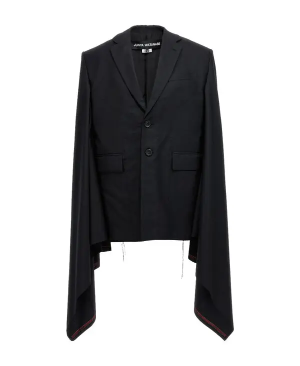 Junya Watanabe Cape With Wide Sleeves And Buckle Detail