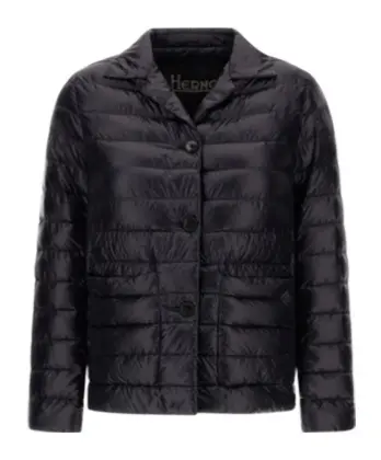 Herno Padded Down Jacket With Lapel Collar - Black