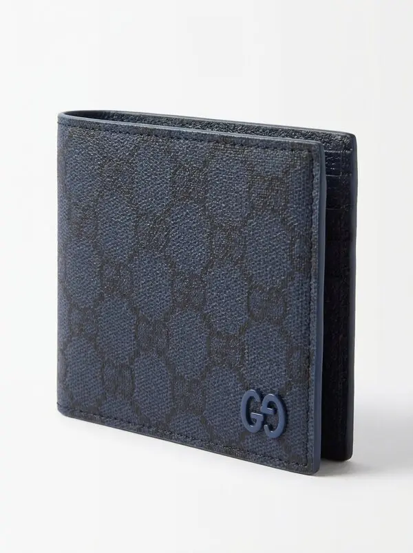 Gucci Dusty Blue Interior Gg Coin Wallet - Deep Blue