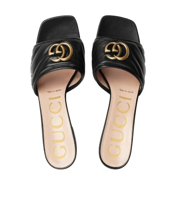 Gucci Logo-plaque Quilted Slides
