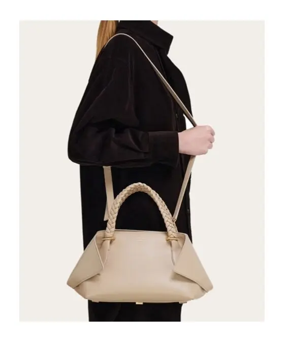 FERRAGAMO Braided Handle Tote Bag - Stone