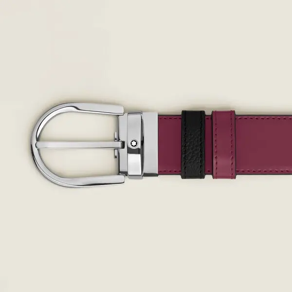 Montblanc Reversible Leather Belt With Buckle Detail