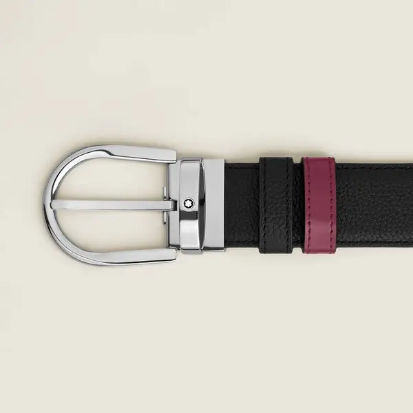 Montblanc Reversible Leather Belt With Buckle Detail