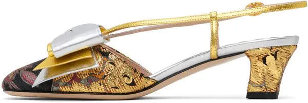 Valentino Garavani Bow Detailing Block Heel Slingback Pumps