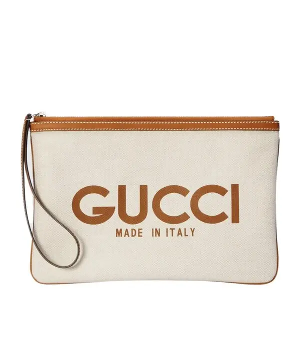 Gucci Logo Printed Clutch Bag