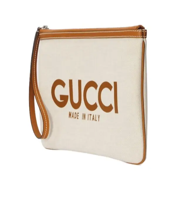 Gucci Logo Printed Clutch Bag