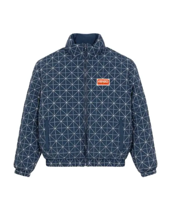 Kenzo Zip-up Down Jacket With Sashiko Stitch