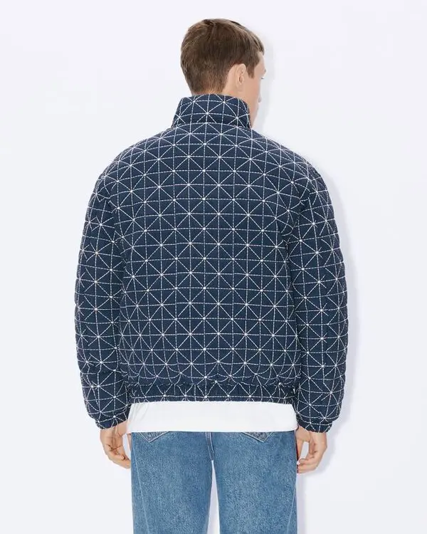 Kenzo Zip-up Down Jacket With Sashiko Stitch