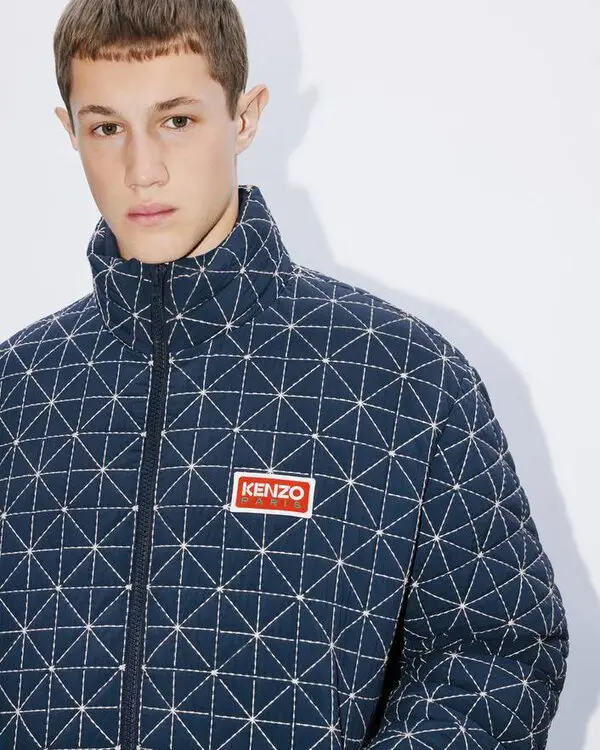 Kenzo Zip-up Down Jacket With Sashiko Stitch