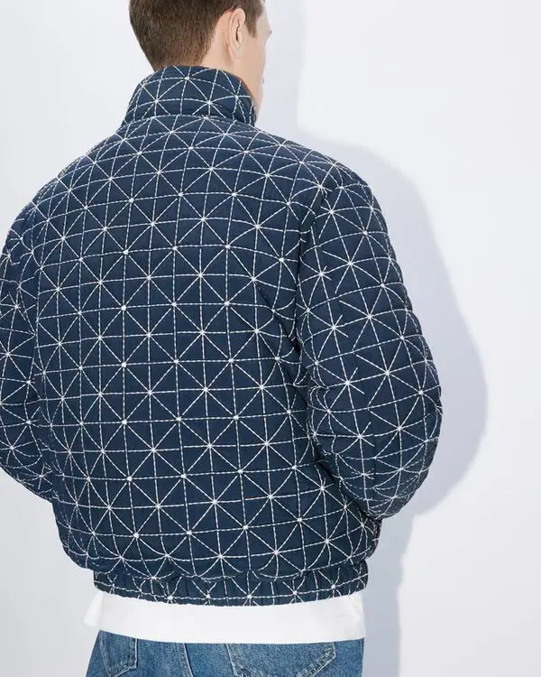 Kenzo Zip-up Down Jacket With Sashiko Stitch