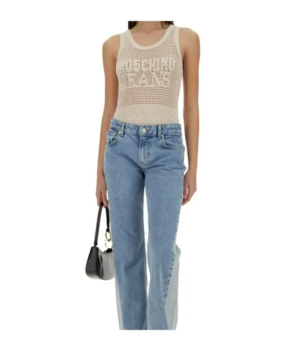 Moschino Crocheted Logo Tank Top - Ivory