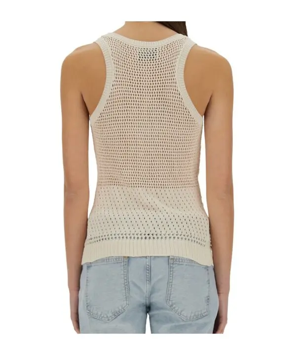 Moschino Crocheted Logo Tank Top - Ivory