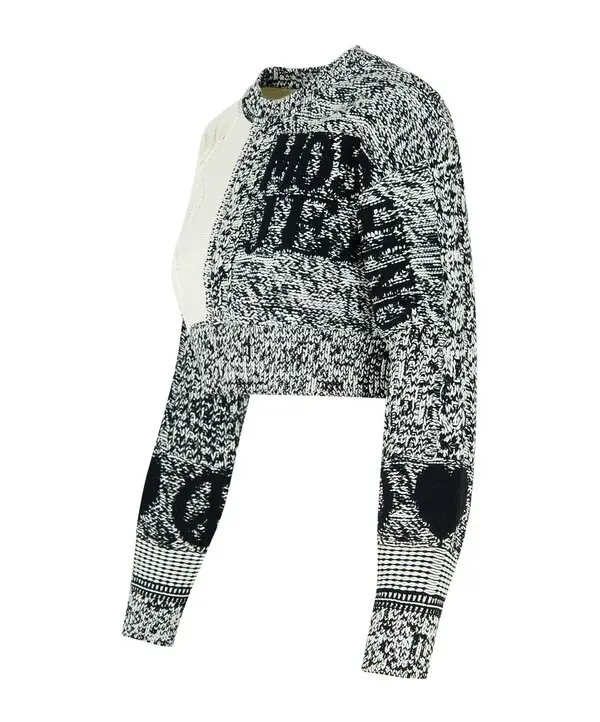 Moschino Logo Intarsia Cropped Jumper