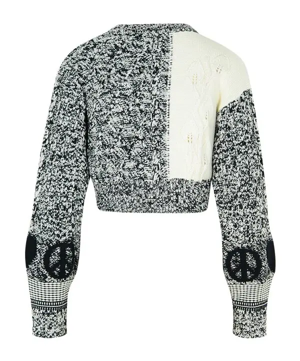 Moschino Logo Intarsia Cropped Jumper