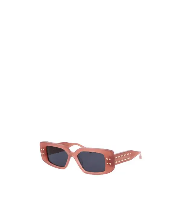 Valentino Garavani Square Frame Logo Sunglasses - Pink
