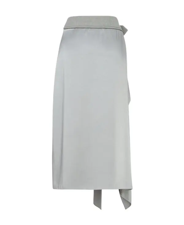 Fendi Belted Ruffled Midi Skirt - Grey