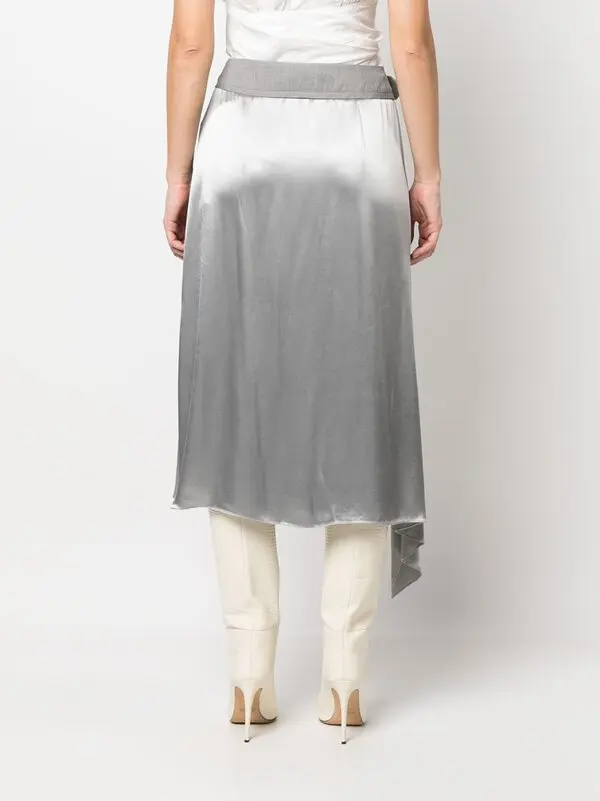 Fendi Belted Ruffled Midi Skirt - Grey