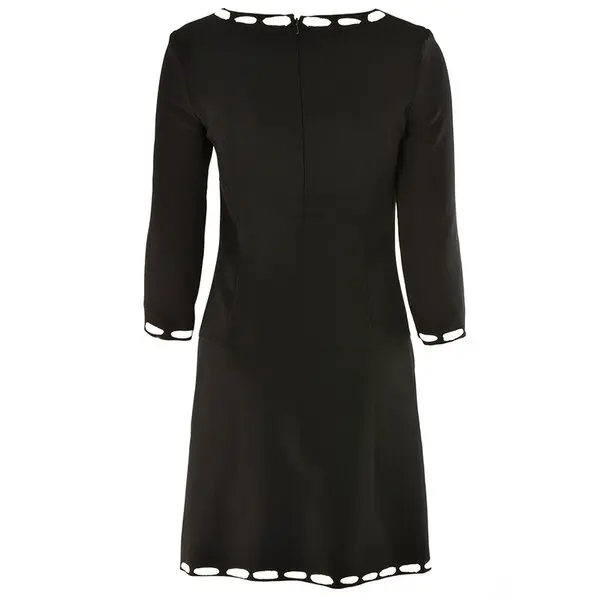 Moschino Round Neck Long Sleeve Dress With Contrast Trim
