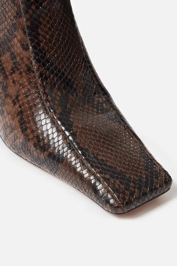 Stella McCartney Square-toe Snake Knee-high Stiletto Boots