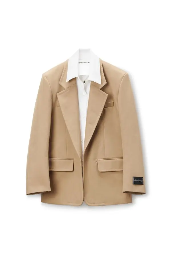Alexander Wang Single-breasted Blazer With Layered Logo Patch