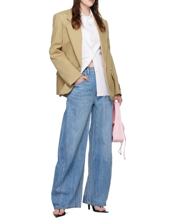 Alexander Wang Single-breasted Blazer With Layered Logo Patch