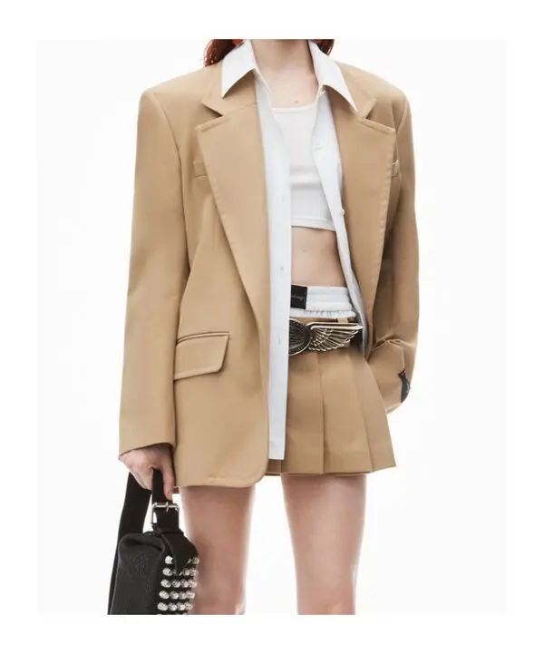 Alexander Wang Single-breasted Blazer With Layered Logo Patch
