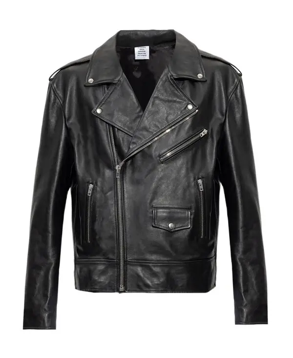 Vetements Long-sleeved Leather Biker Jacket