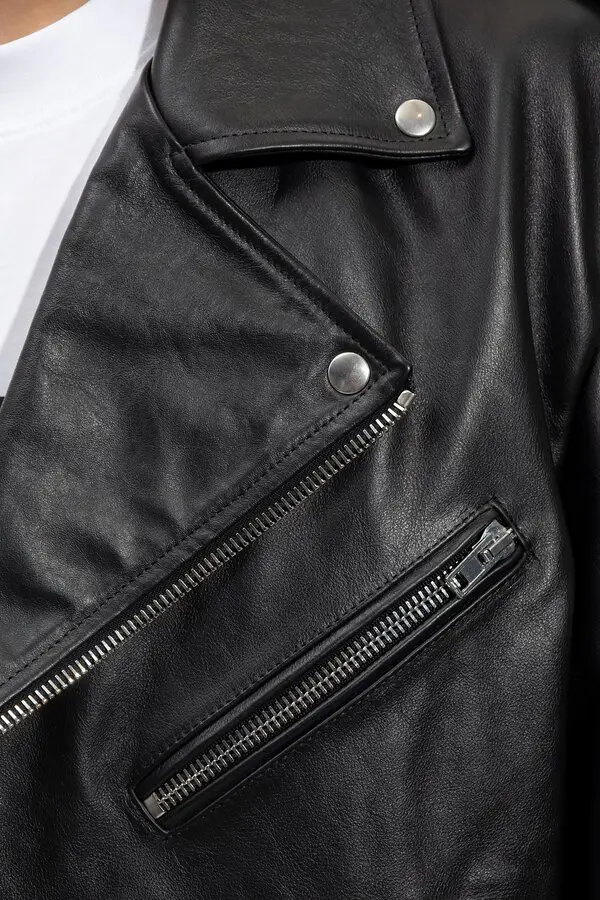 Vetements Long-sleeved Leather Biker Jacket