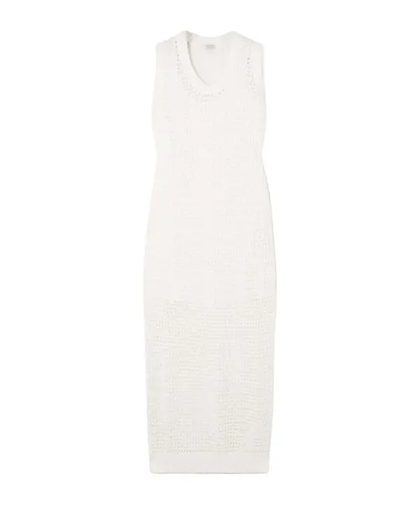 Brunello Cucinelli Sleeveless V-neck Maxi Dress With Side Slits