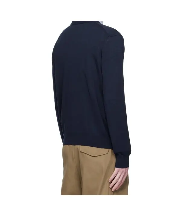 Maison Kitsuné Fox Head Embroidered Crewneck Jumper - Black