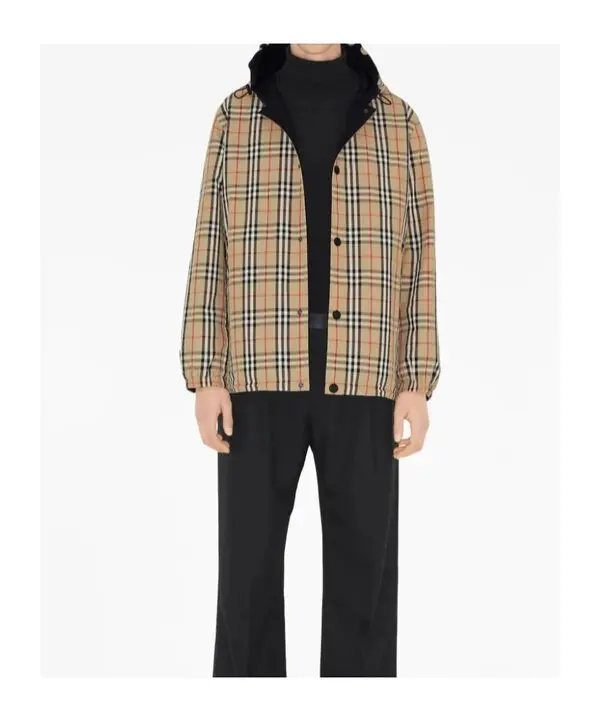 Burberry Checked Hooded Reversible Jacket
