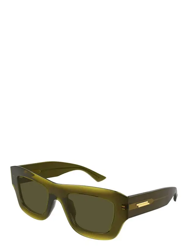 Bottega Veneta Ultrathin Squared Sunglasses - Green