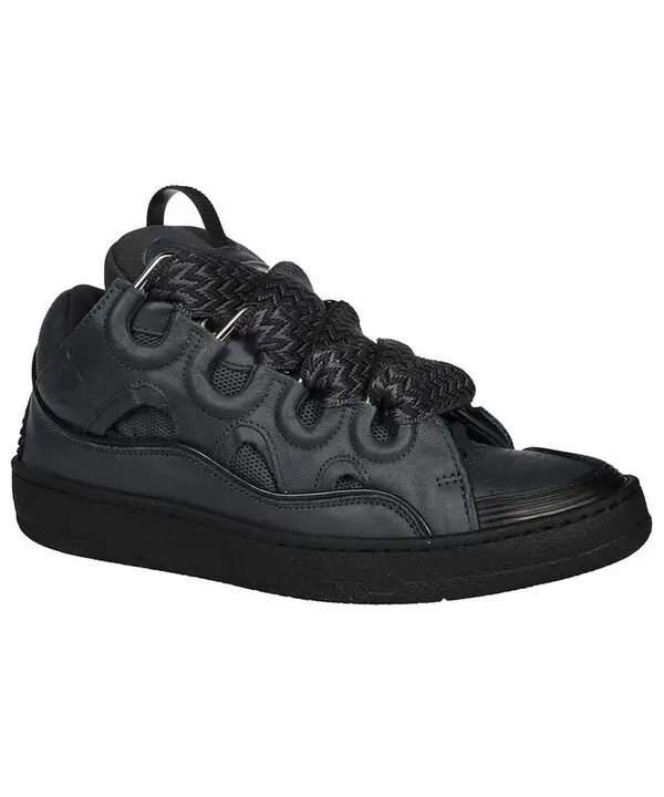 LANVIN Curb Lace-up Sneakers - Black