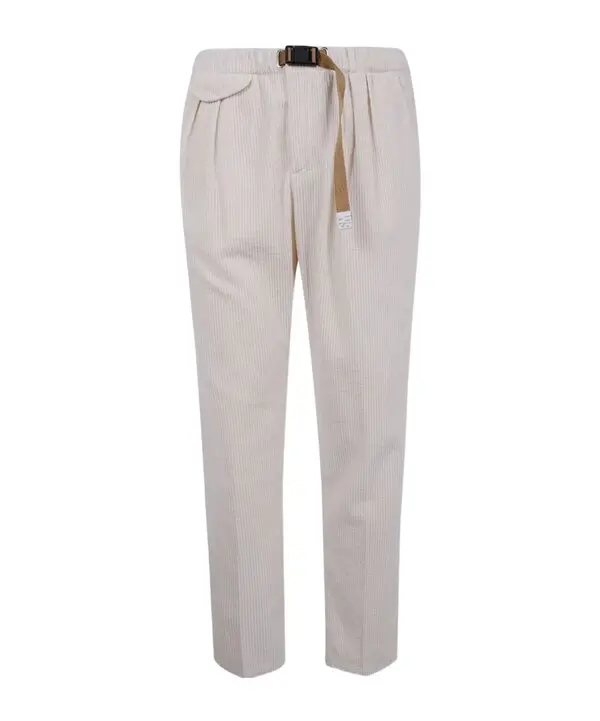 WHITE SAND Pleated Corduroy Trousers - Gray