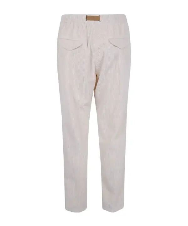 WHITE SAND Pleated Corduroy Trousers - Gray