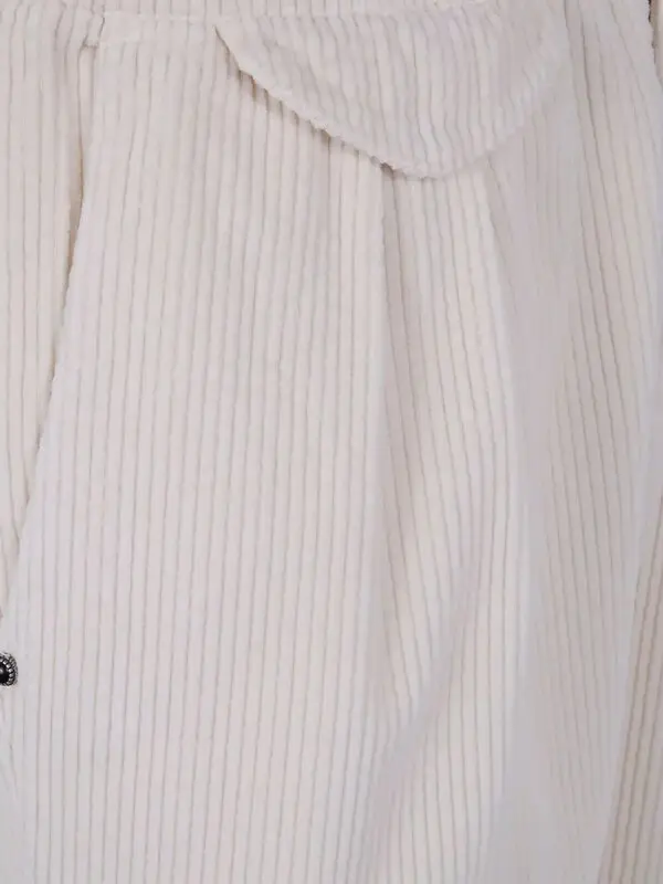 WHITE SAND Pleated Corduroy Trousers - Gray