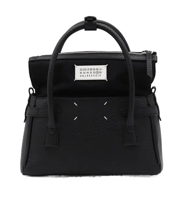 MAISON MARGIELA Top Handle Bag With Logo Patch - Black