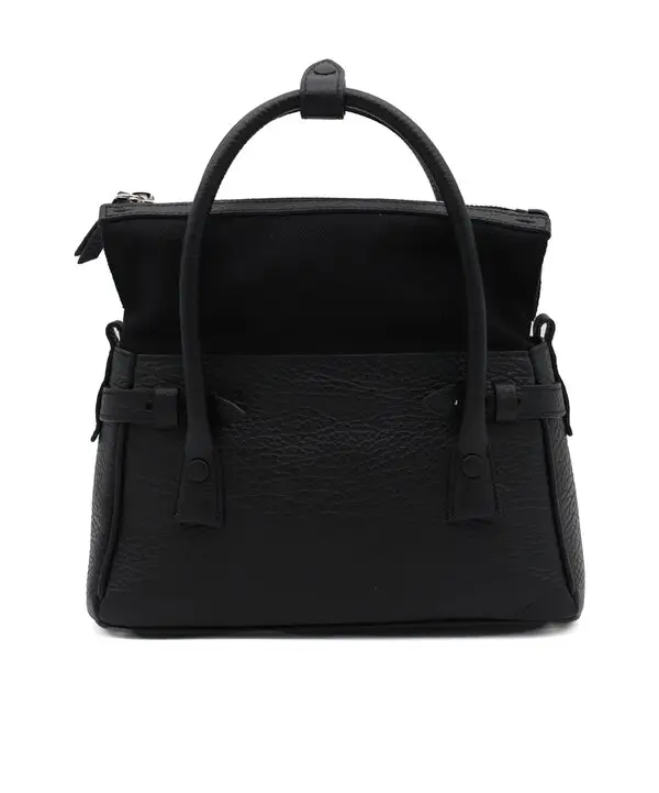 MAISON MARGIELA Top Handle Bag With Logo Patch - Black