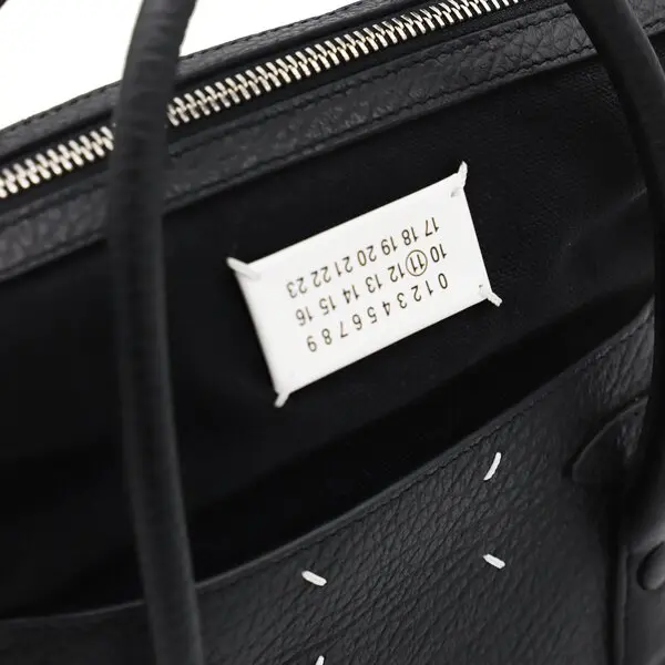 MAISON MARGIELA Top Handle Bag With Logo Patch - Black