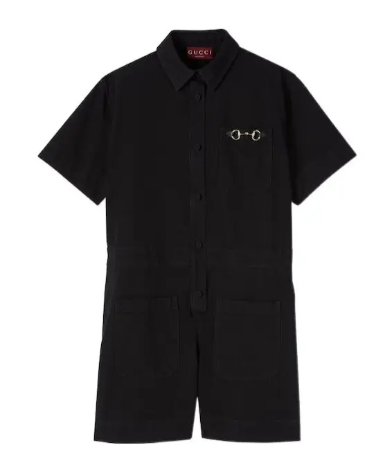 Gucci Horsebit Denim Jumpsuit - Black