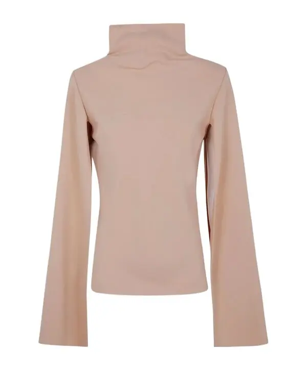 Alberta Ferretti High-neck Cape-sleeved Top