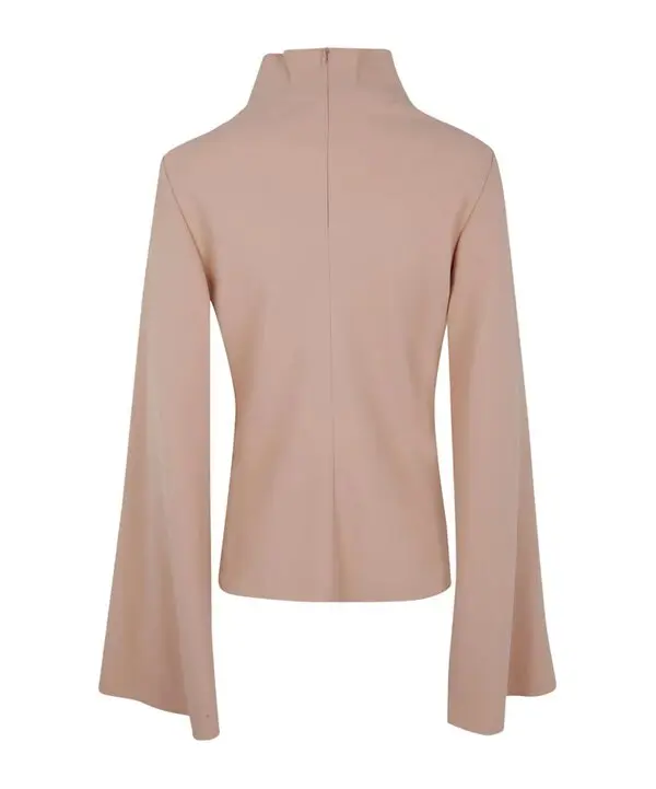 Alberta Ferretti High-neck Cape-sleeved Top