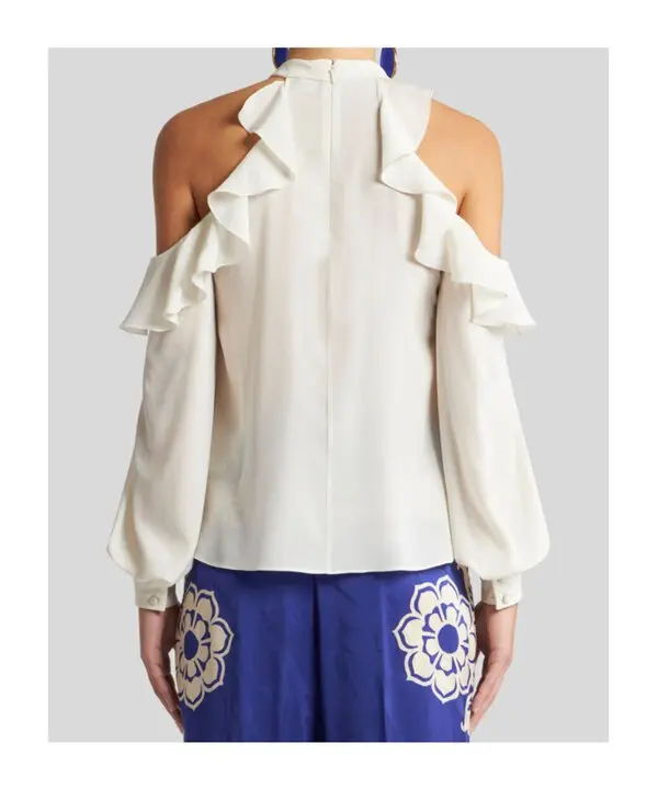 Etro Draped-detailed Cut-out Blouse