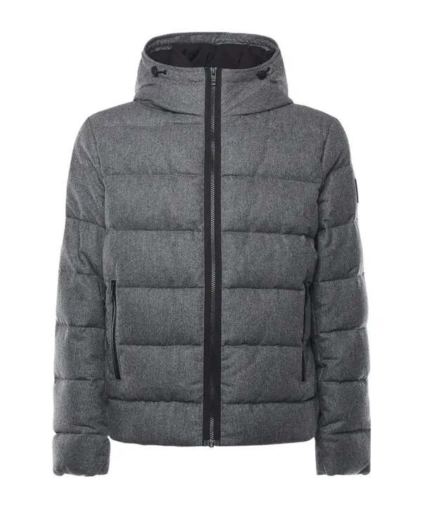 FAY Hooded Down Jacket With Double Zip Closure - Black