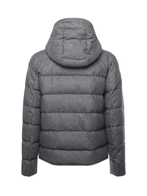 FAY Hooded Down Jacket With Double Zip Closure - Black