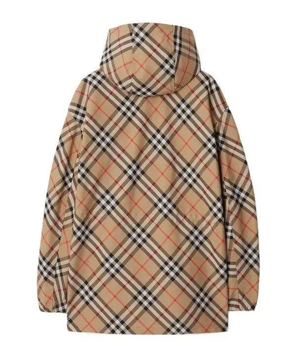 Burberry Checked Hooded Jacket With Equestrian Knight Decal