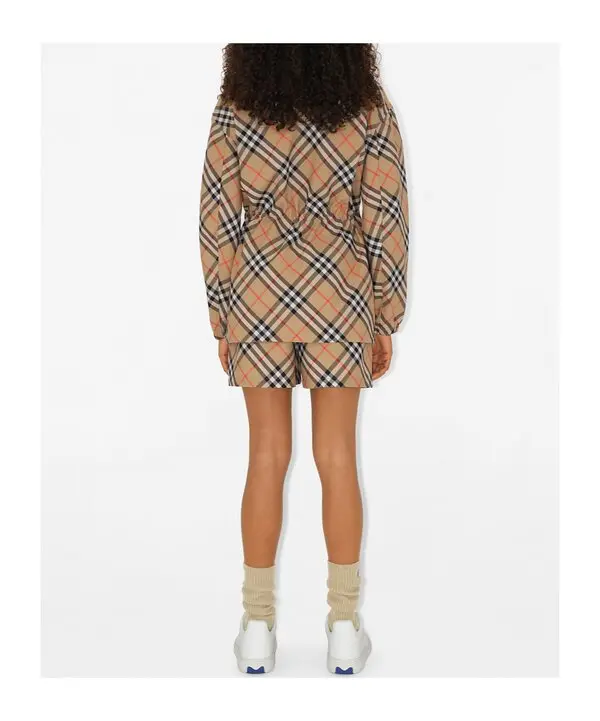 Burberry Checked Hooded Jacket With Equestrian Knight Decal