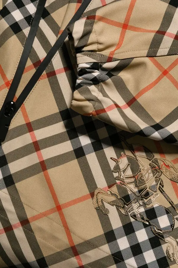 Burberry Checked Hooded Jacket With Equestrian Knight Decal