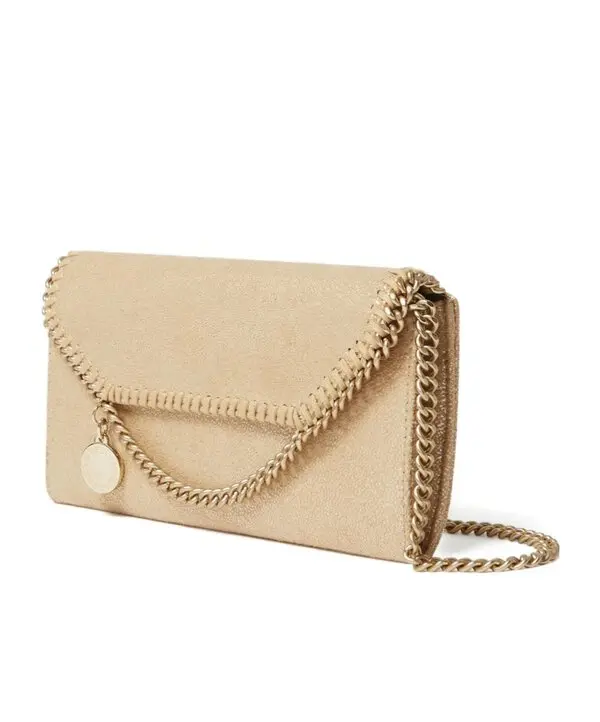 Stella McCartney Falabella Chain-detailed Wallet - Gold