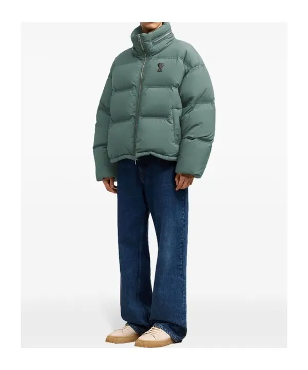 AMI Paris De Coeur Down Puffer Jacket With Invisible Hood